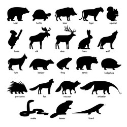 Animals silhouette set Royalty Free Vector Image