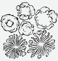 Nuclear explosion mushroom cloud drawing Vector Image