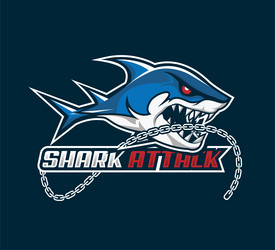 Shark esport gaming mascot logo icon Royalty Free Vector