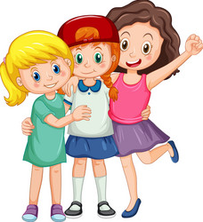 Funny three student cartoon Royalty Free Vector Image