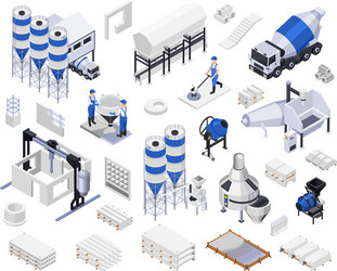 Building materials a pile of bricks cement sand Vector Image