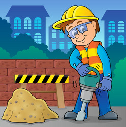 Construction worker theme image 3 Royalty Free Vector Image