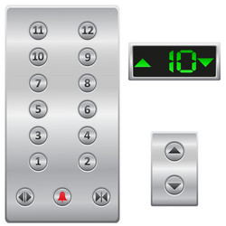 Realistic elevator and button panel Royalty Free Vector