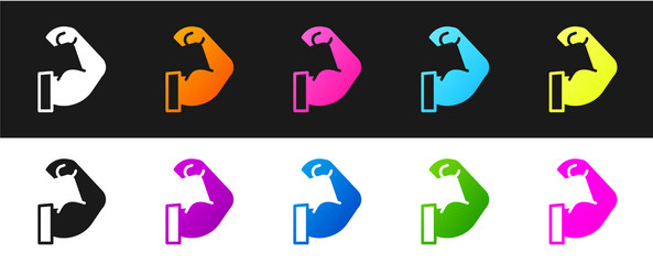 Black bodybuilder showing his muscles icon Vector Image