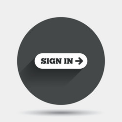 Sign in with arrow icon login symbol Royalty Free Vector