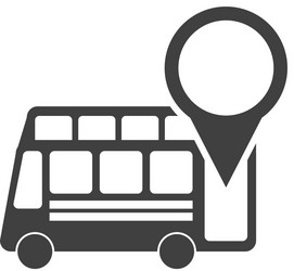 Stop bus location pin Royalty Free Vector Image