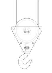 Crane hook blueprints Royalty Free Vector Image
