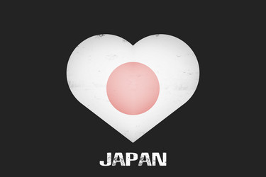 Flag japan in form a heart Royalty Free Vector Image