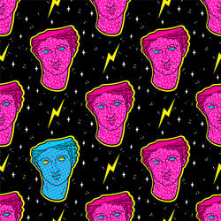 Set seamless patterns in trendy acid Royalty Free Vector