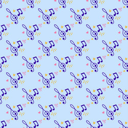 Abstract music notes seamless pattern background Vector Image