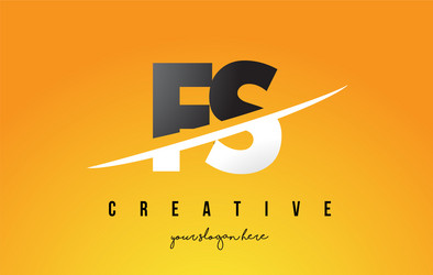 Fs f s letter modern logo design with yellow Vector Image