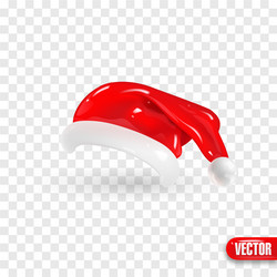 Red santa claus hats render 3d realistic Vector Image