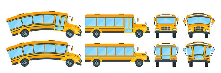 Yellow school bus side view transporting Vector Image