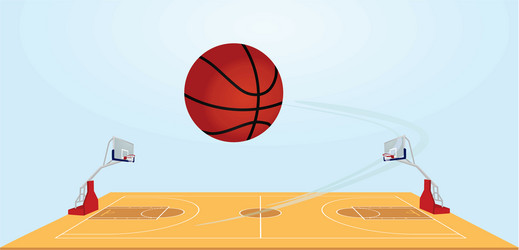 Basketball court front view Royalty Free Vector Image