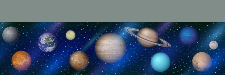 Space objects of solar system set Royalty Free Vector Image