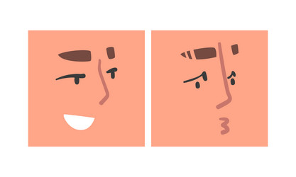 Face expression and emotion with eyebrow and mouth