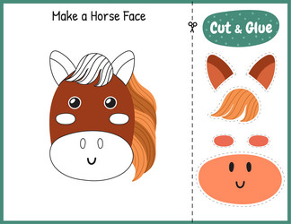 Make a donkey face funny game for kids cut Vector Image