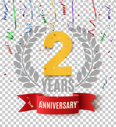 Two years anniversary design template Royalty Free Vector
