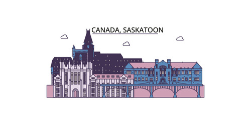 Canada saskatoon univercity of saskatoon travel Vector Image