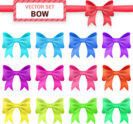 Pink satin bow ribbon with knot Royalty Free Vector Image