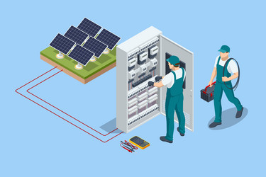 Isometric electricity energy maintenance Vector Image