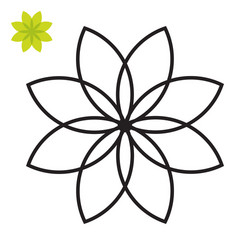 Coloring book page flower petals flower petals Vector Image