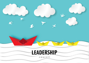 Leadership concept with paper art abstract Vector Image