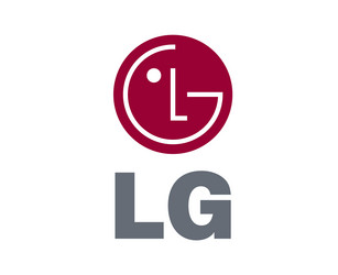 Lg logo brand phone symbol with name design Vector Image