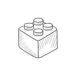 Building block hand drawn outline doodle icon Vector Image