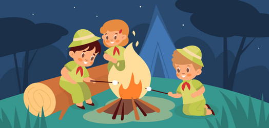 Kids summer camp background with children Vector Image