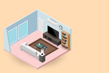 Concept room isometrics 3d composition Royalty Free Vector