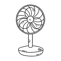 Desktop electrical fan black and white Royalty Free Vector