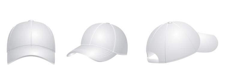 Realistic white cap front and side view Royalty Free Vector