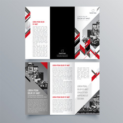 Red trifold leaflet brochure flyer templates set Vector Image