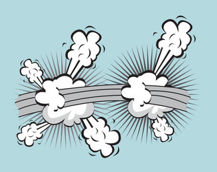 Explosion or fight in comics Royalty Free Vector Image
