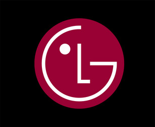 Lg logo brand phone symbol name red and white Vector Image