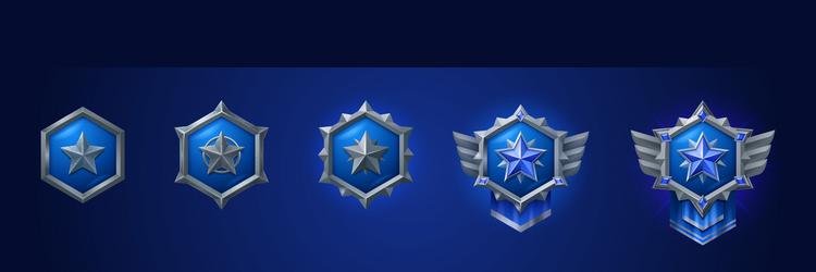 Military game rank buttons set Royalty Free Vector Image