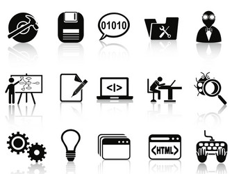 Digital code development process Royalty Free Vector Image