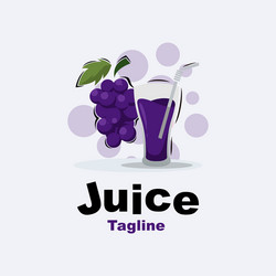 Grape juice logo design premium Royalty Free Vector Image