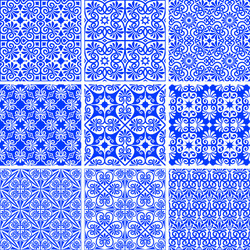 Seamless traditional greek fret blue pattern Vector Image