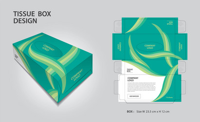 Tissue box mock up outline packaging 3d Royalty Free Vector