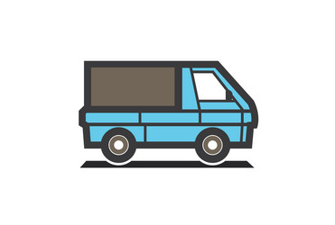 Blue truck for express delivery flat Royalty Free Vector