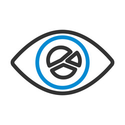 Eye with market chart inside pupil icon Royalty Free Vector