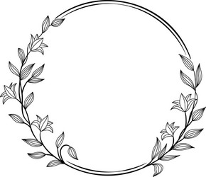 Aesthetic floral frame cute round border for card Vector Image