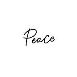 The Word Peace In Cursive
