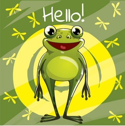 Cartoon frog hi Royalty Free Vector Image - VectorStock