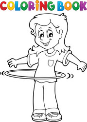 Coloring book kids play theme 3 Royalty Free Vector Image