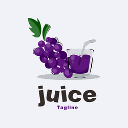 Grape juice logo design premium Royalty Free Vector Image