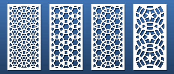 Laser cut panels islamic arabian design pattern Vector Image
