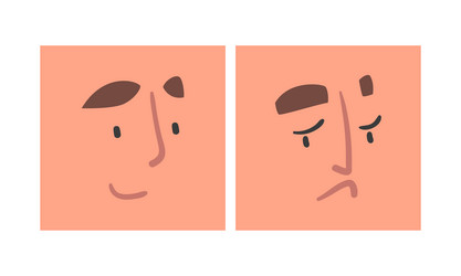 Face expression and emotion with eyebrow and mouth